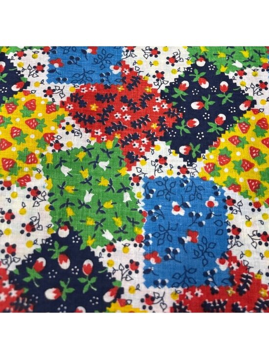Vintage | Office | Cotton Fabric 23x36 Multicolor Floral Patchwork ...